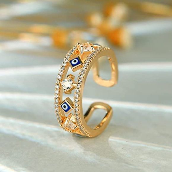 Esbbela | Jewelry | Esbbelaevil Eye Ring For Women 8k White Gold Plated ...